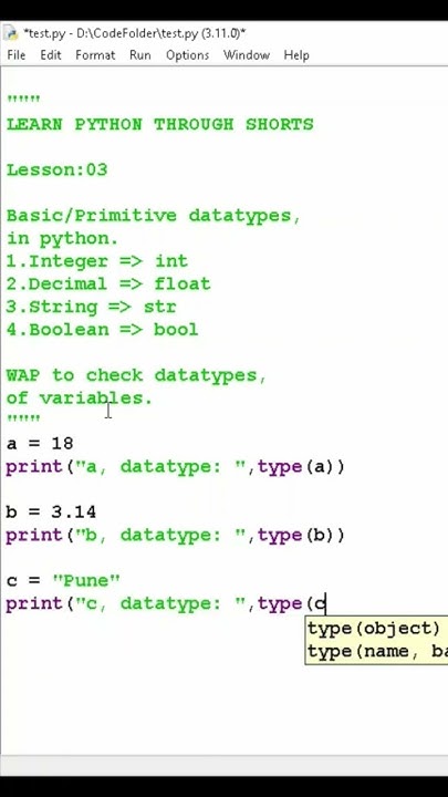 Python Basic Data Types Shorts Python Coding Pythontricks Pythonprogramming