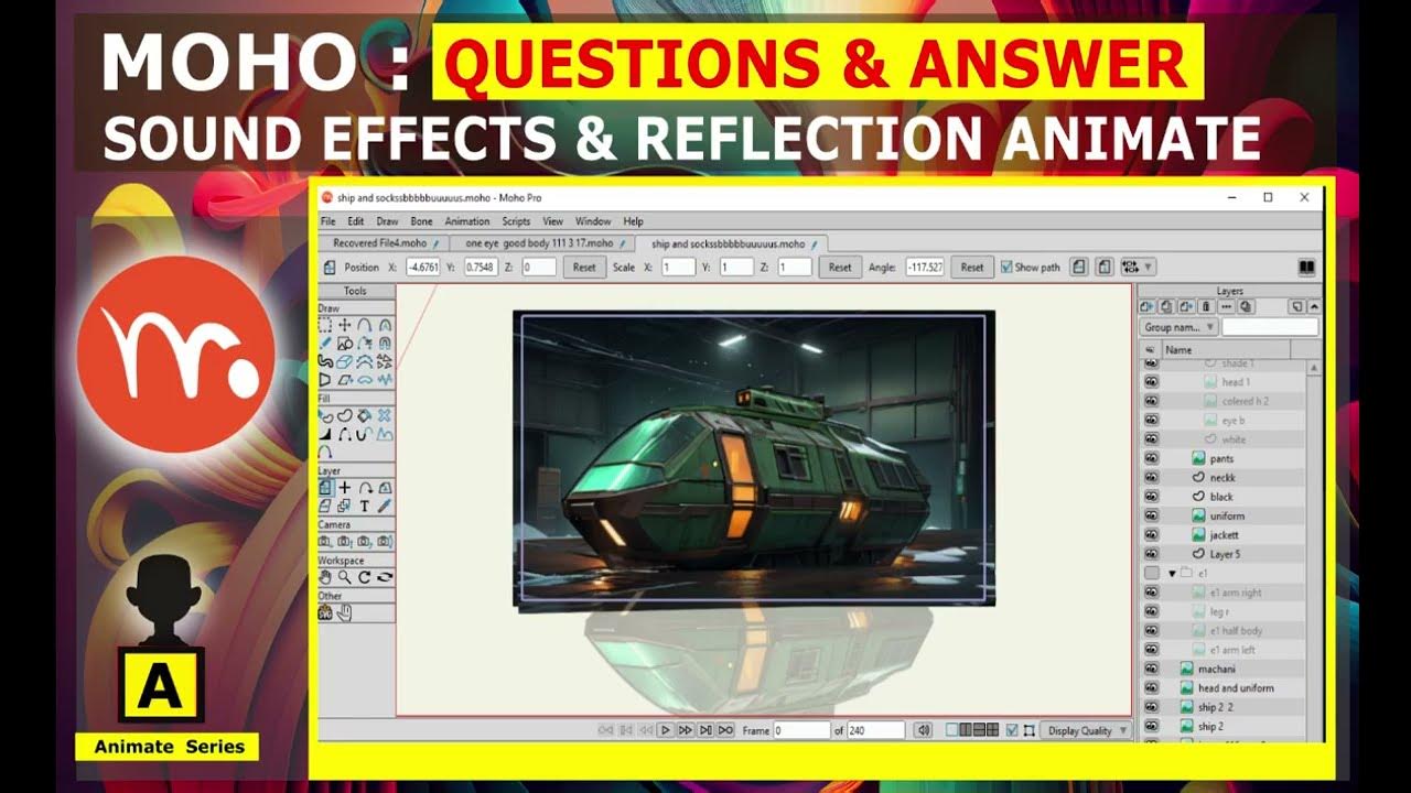 MOHO CREATORS SERIES HOW YOU CAN USE REFECTION & THE FADE TOOL - FOR MOVING OBJECTS - YouTube