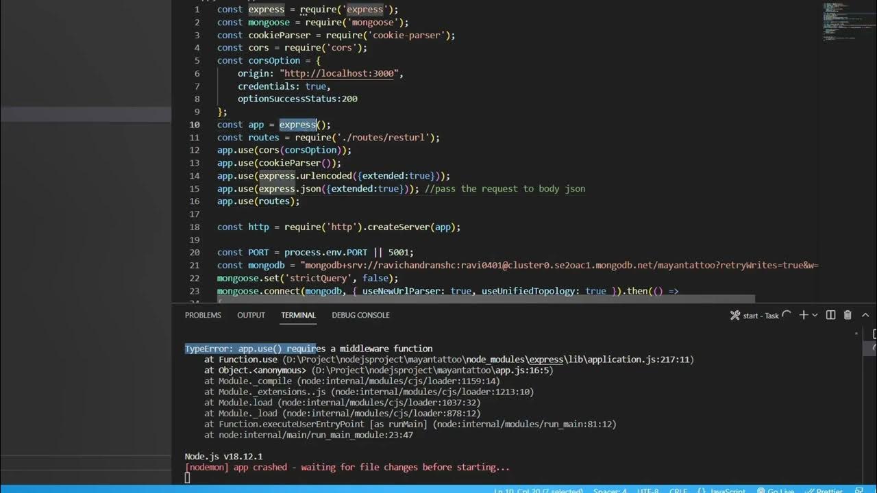 Nodejs Requires A Middleware Function Youtube