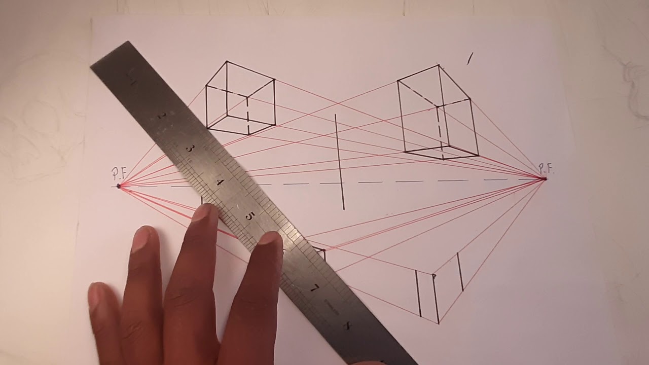 Cubos en perspectiva con dos puntos de fuga - YouTube