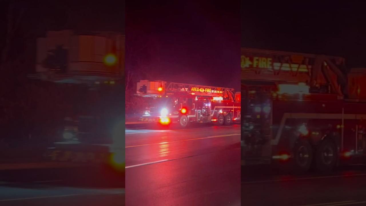 Apex Ladder 34 & Engine 34 leaving a Structure Fire - YouTube