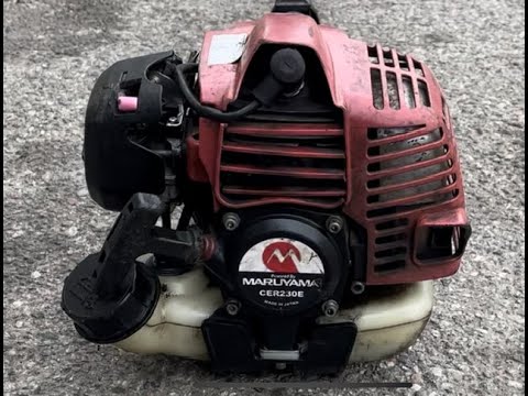 Maruyama CER230E String Trimmer quick demo on some weeds - YouTube