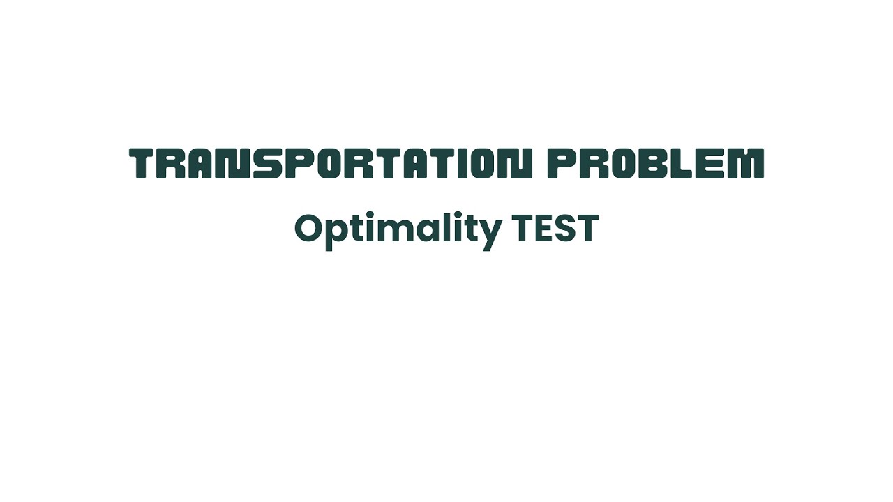 Optimality Test | VAM Method Abir | Rumman - YouTube