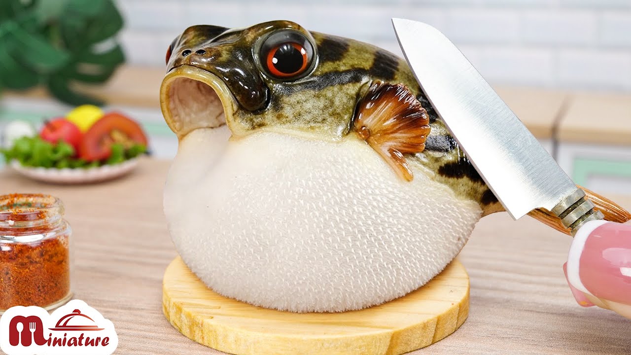 Tiny Puffer Fish Tacos With Honey Lime Recipe | ASMR Cooking Mini Food ...