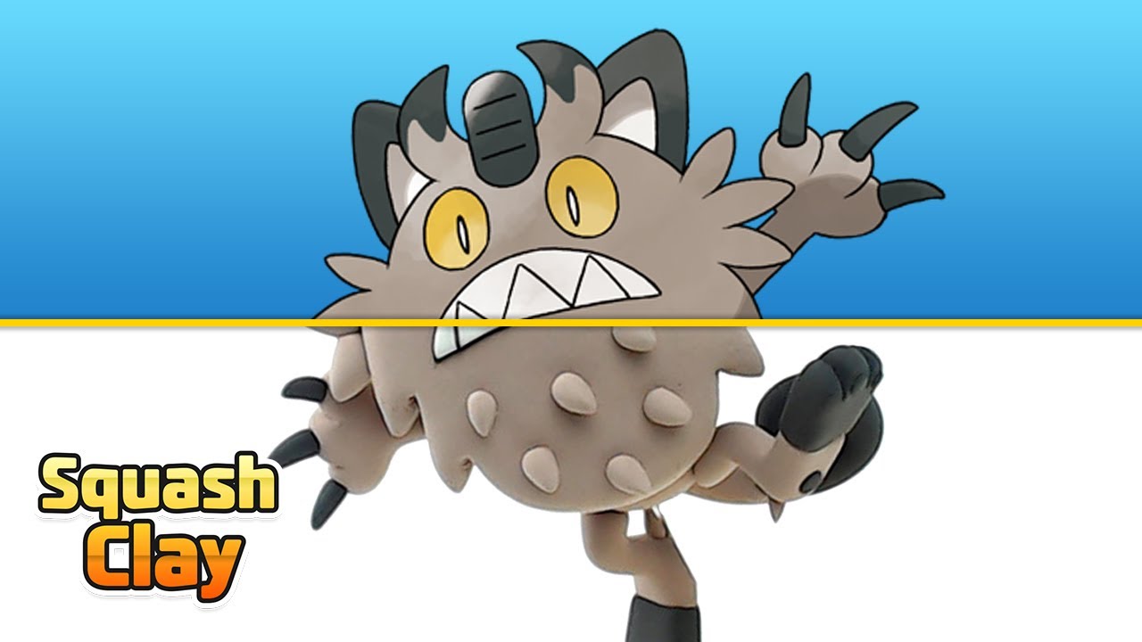 Pokémon Sword & Shield Clay Art: Galarian Meowth!! Steel type Pokémon ...