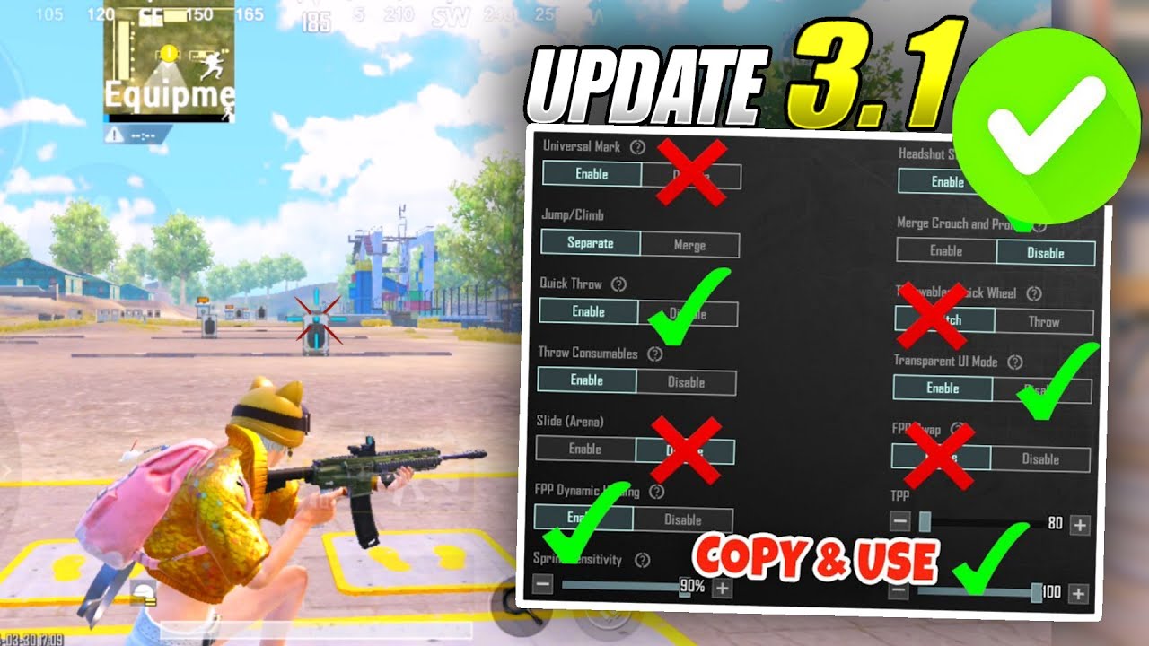 Update 3.1 PUBG MOBILE BEST SETTINGS & SENSITIVITY 2024🔥COPY & USE+CODE ...