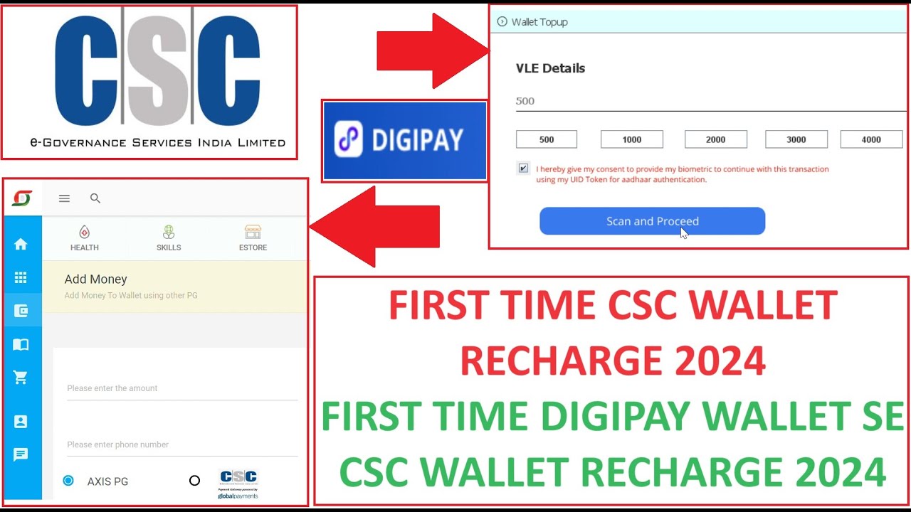 FIRST TIME CSC WALLET RECHARGE 2024 | DIGIPAY WALLET SE CSC WALLET ...