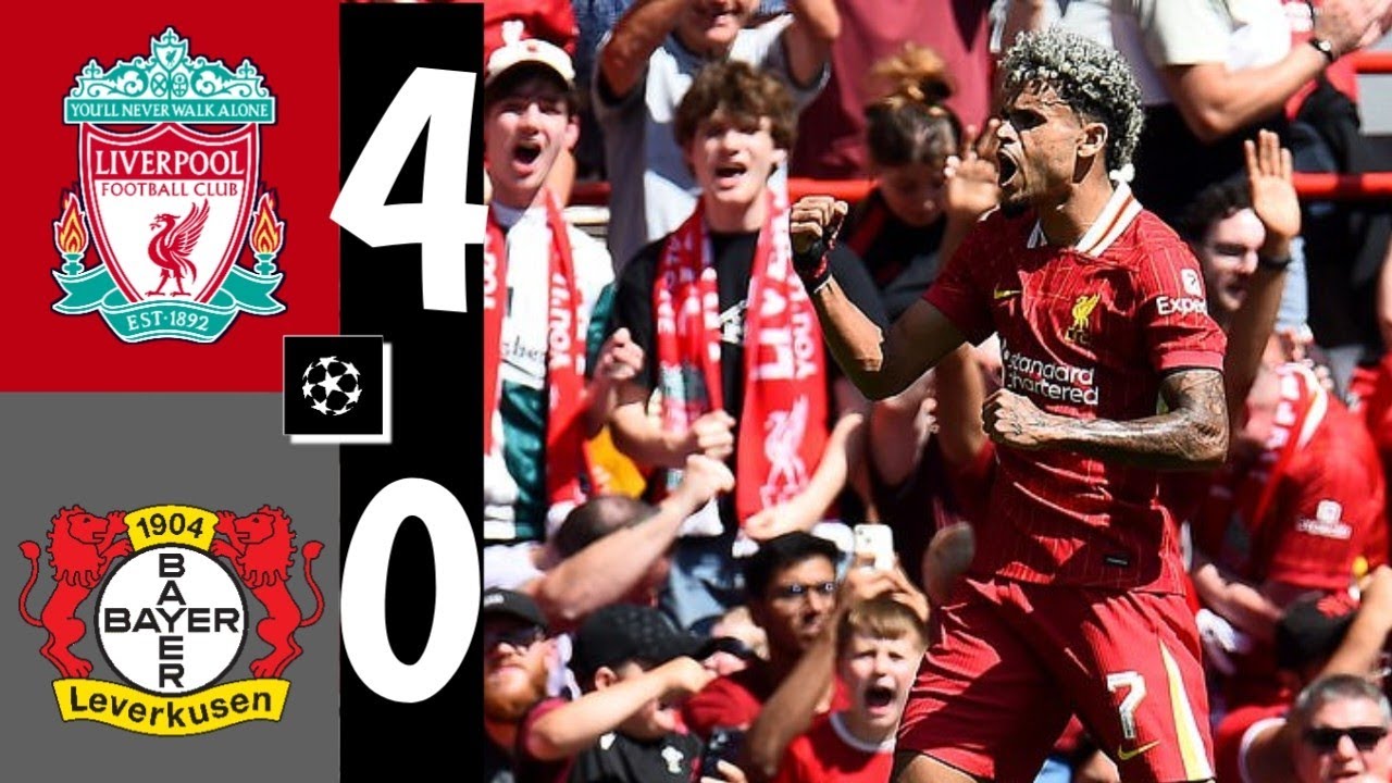 Liverpool vs Bayer Leverkusen 4-0 Highlights UEFA Champions League 24/ ...
