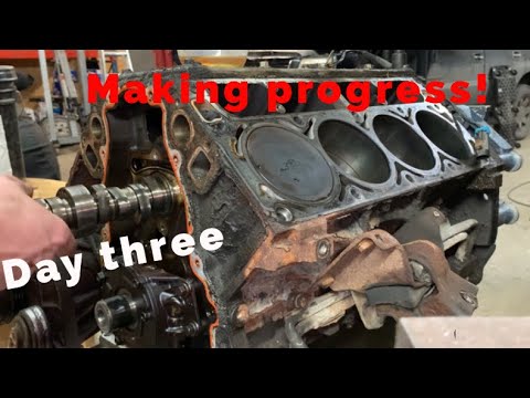Cadillac LQ9 6 litre engine rebuild - LS6 cam install - day three - YouTube
