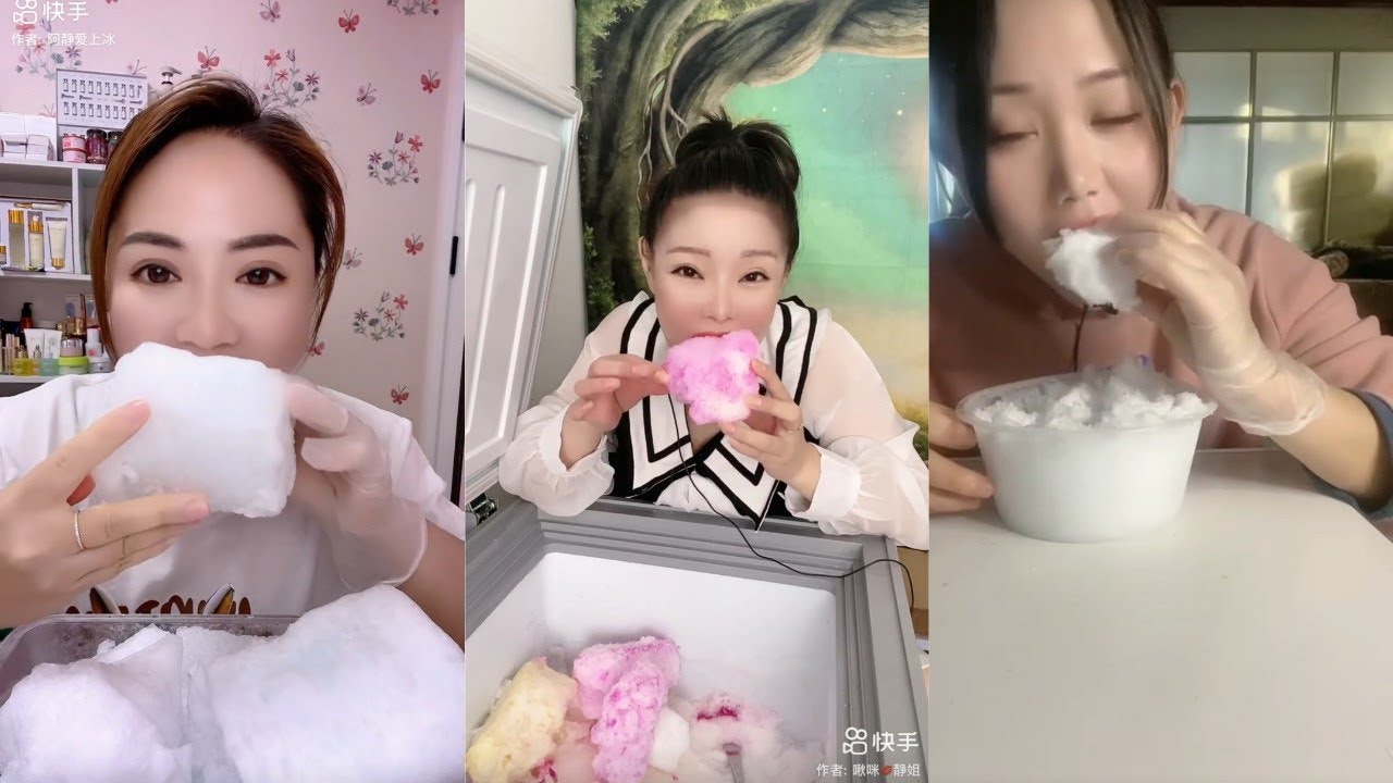 SOFT & SQUEAKY FLUFFY ICE EATING ASMR - YouTube