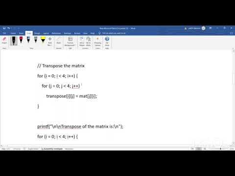 207(c)-Transpose of a matrix - YouTube