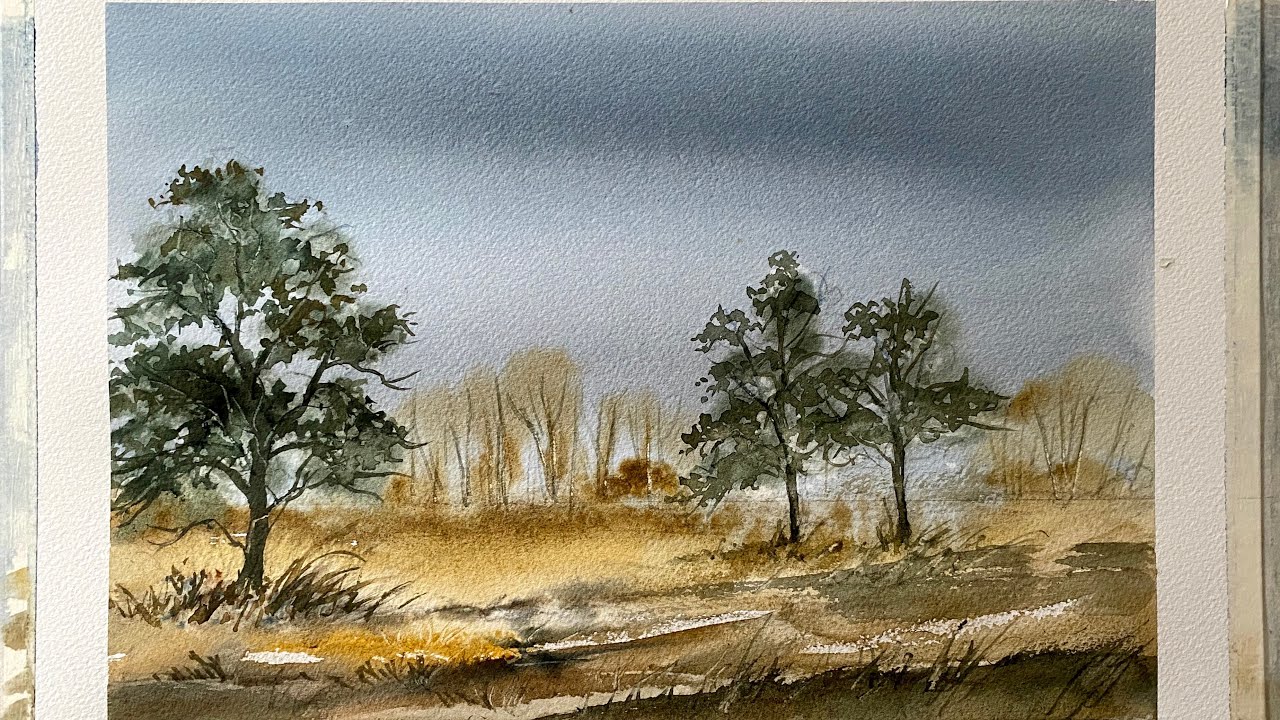 HOW TO PAINT Beginners loose WATERCOLOR TREES Beautiful Watercolour ...