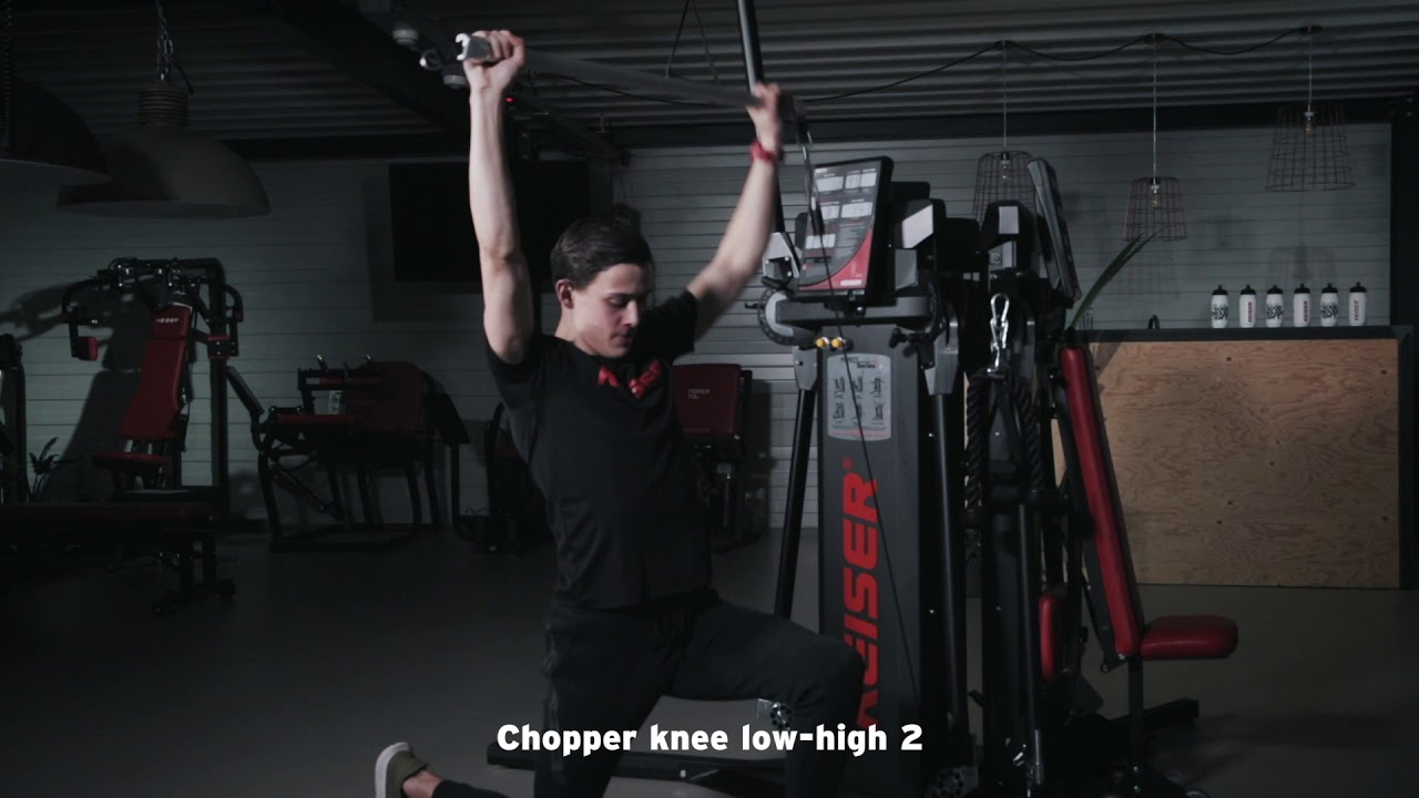 Exercise 109 pillar strength cookbar 1 chopper knee high-low 2 | Keiser ...