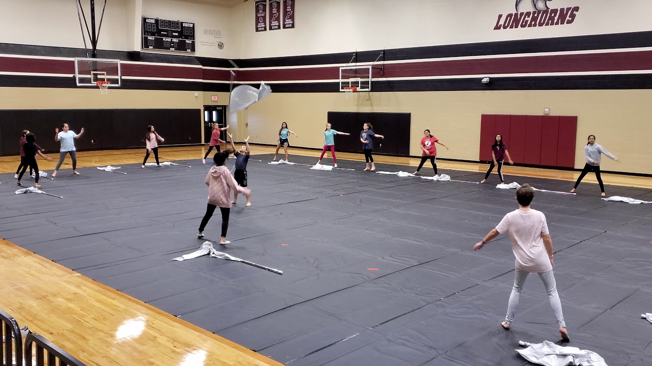 Eva's color guard routine- practice - YouTube