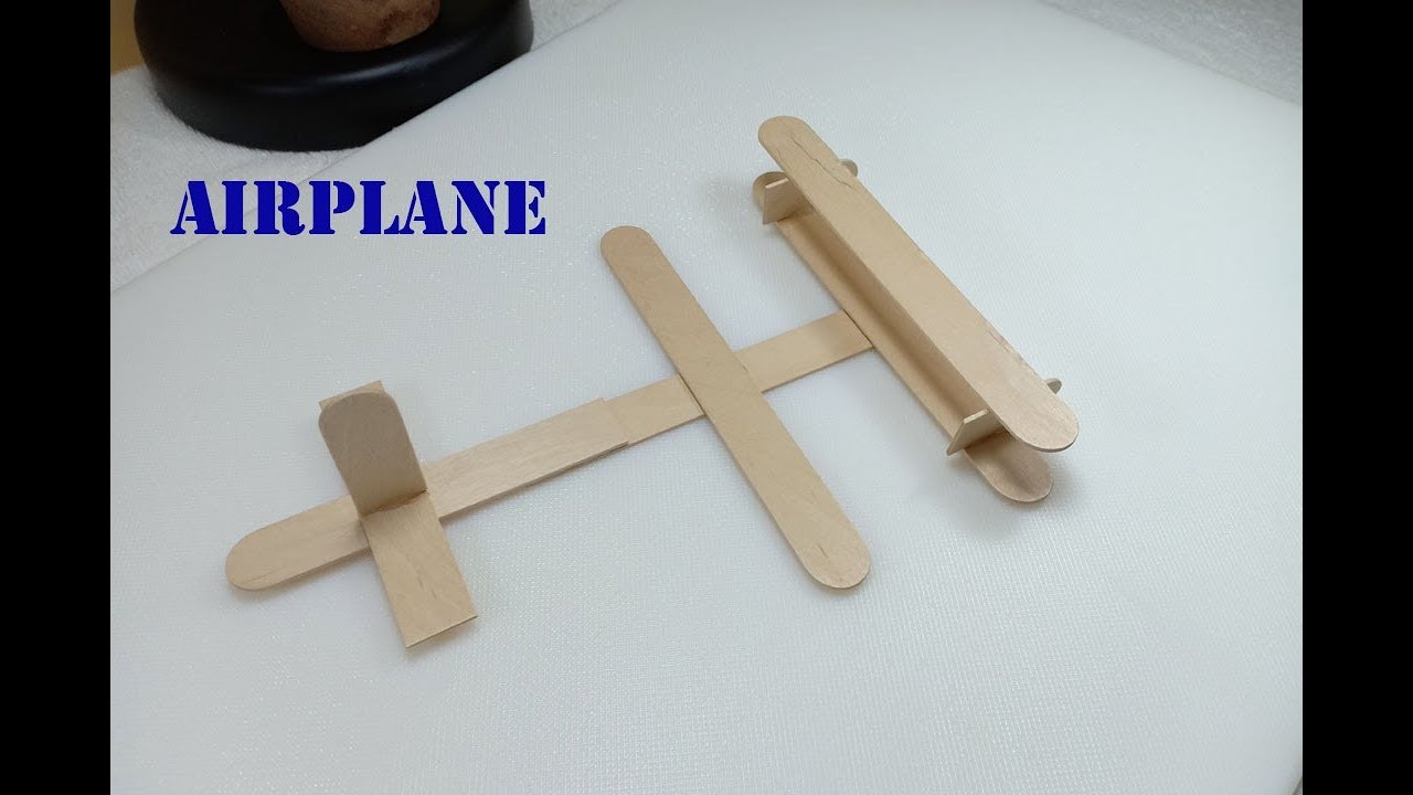 Airplane by Popsicle Stick | How to Make a Mini Helicopter by Ice cream ...