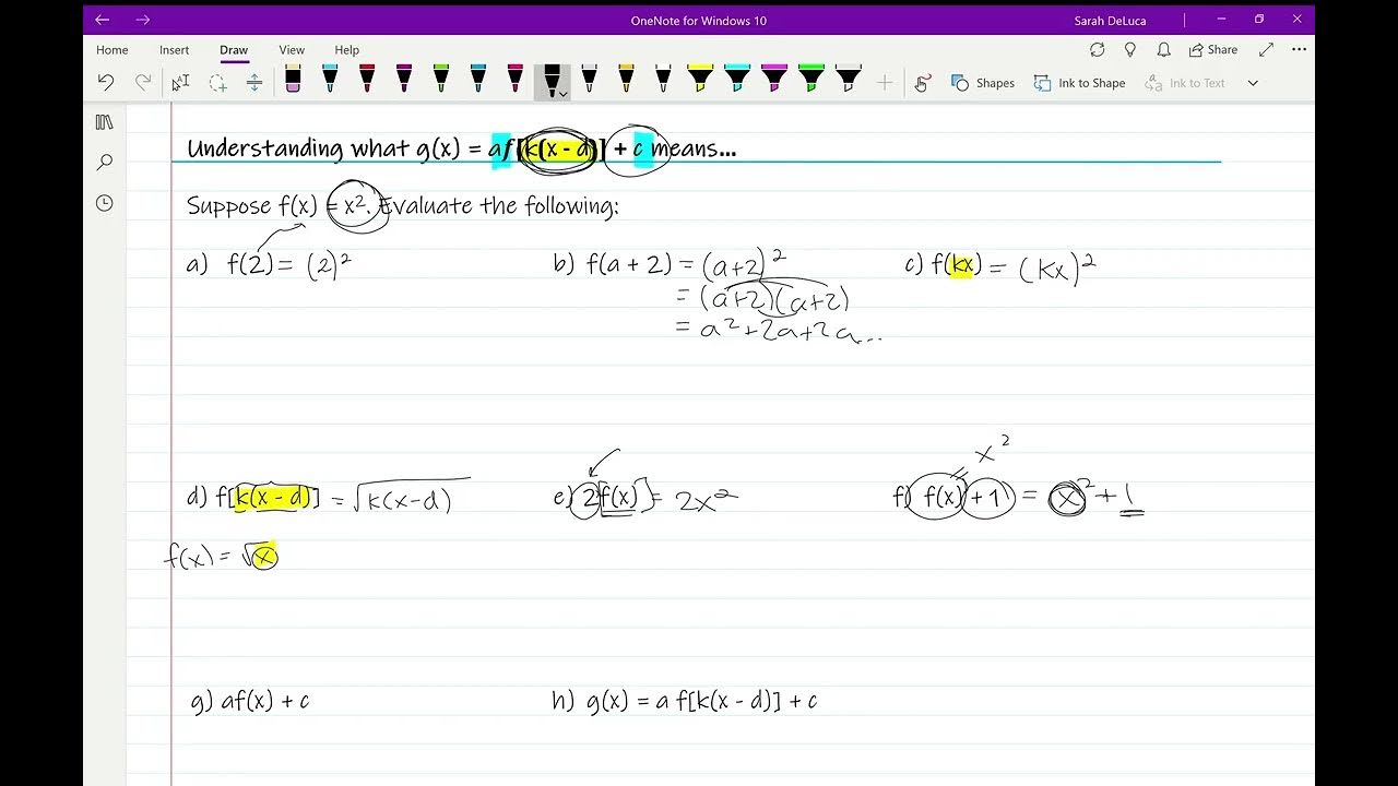 Function Notation of the Transformations - YouTube