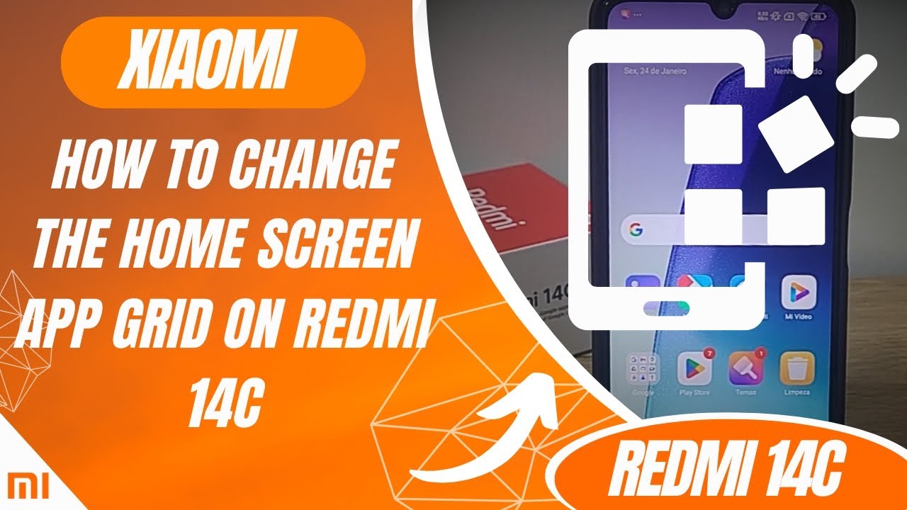 How to change the home screen app grid on Redmi 14C - YouTube
