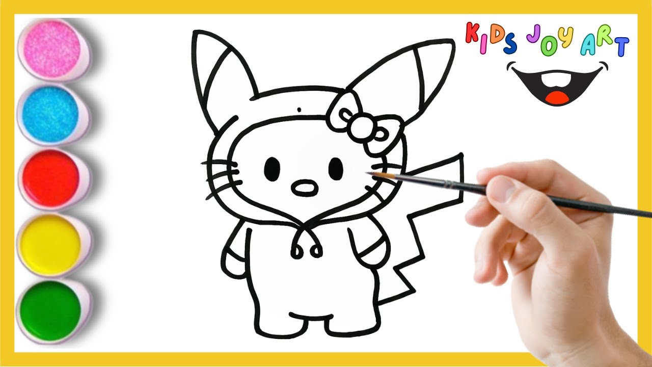Cute Hello Kitty Drawing, Painting and Coloring For Kids and Toddlers ...