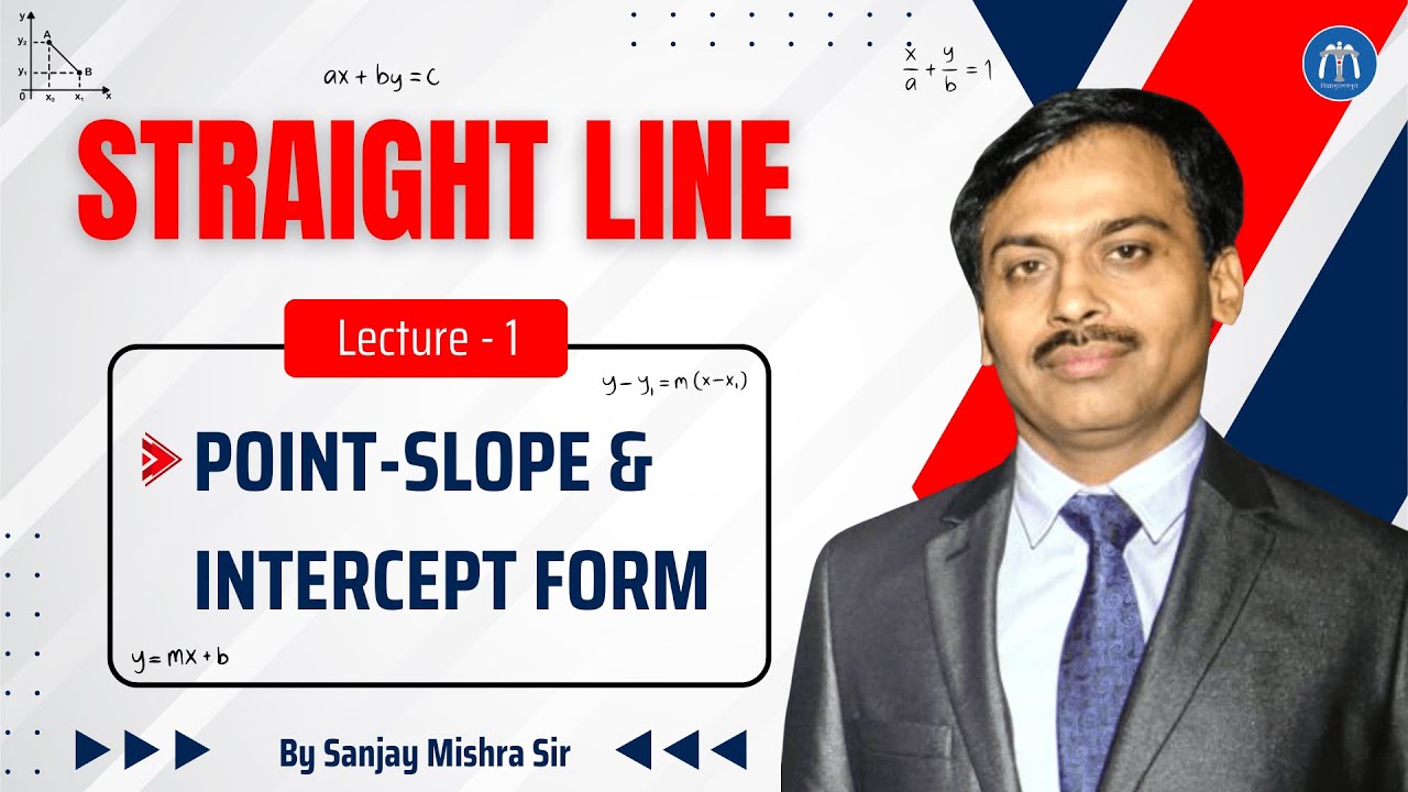 Class 11 Straight Line Lecture 1 Point-Slope & Intercept Form By Sanjay ...