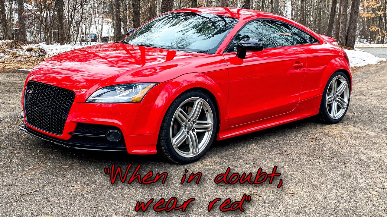 Audi TTS wrapped in gloss carmine red - YouTube