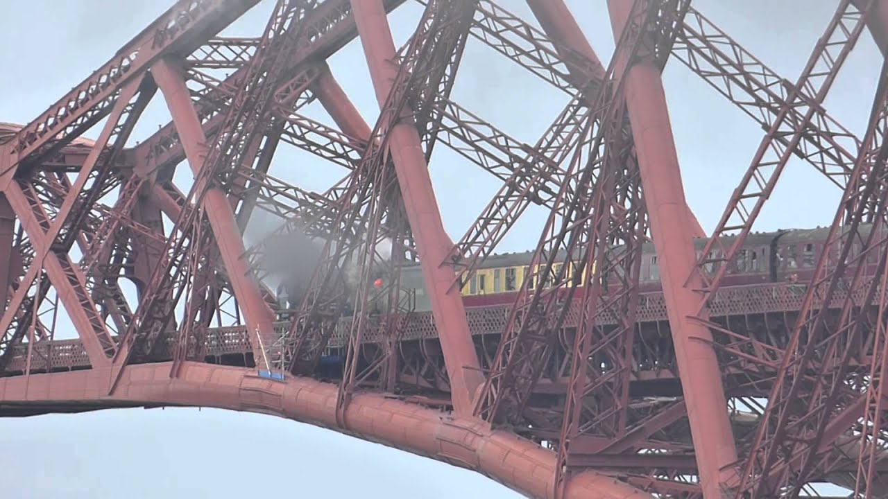 Steam train across the Forth rail bridge - YouTube