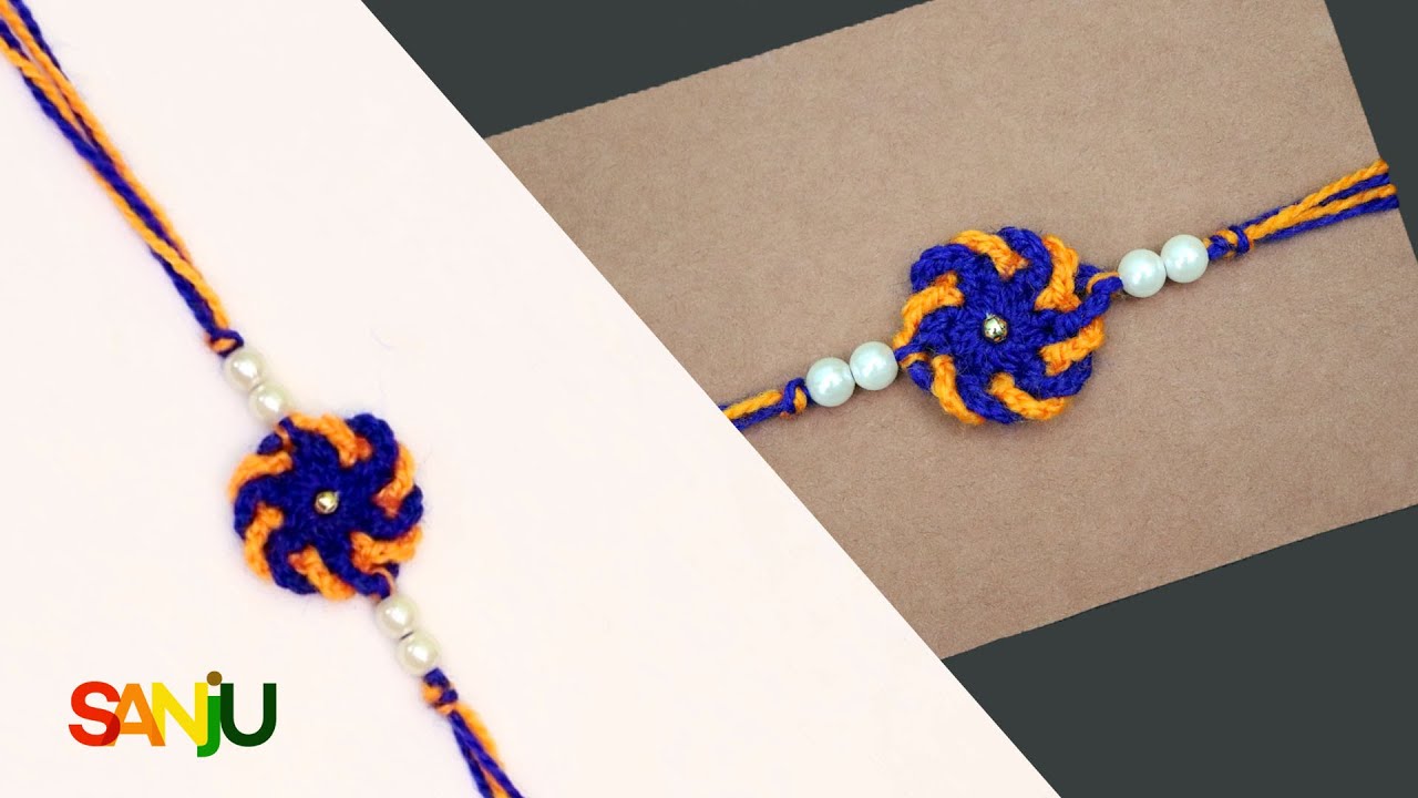 How o make crochet woolen rakhi at home | DIY easy rakhi idea ...