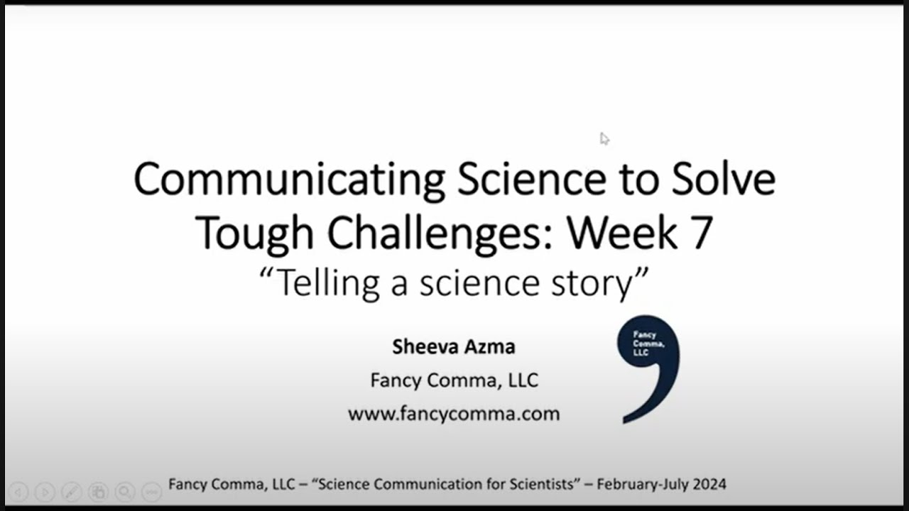SciComm Course - Week 7 - "Telling a science story" - YouTube