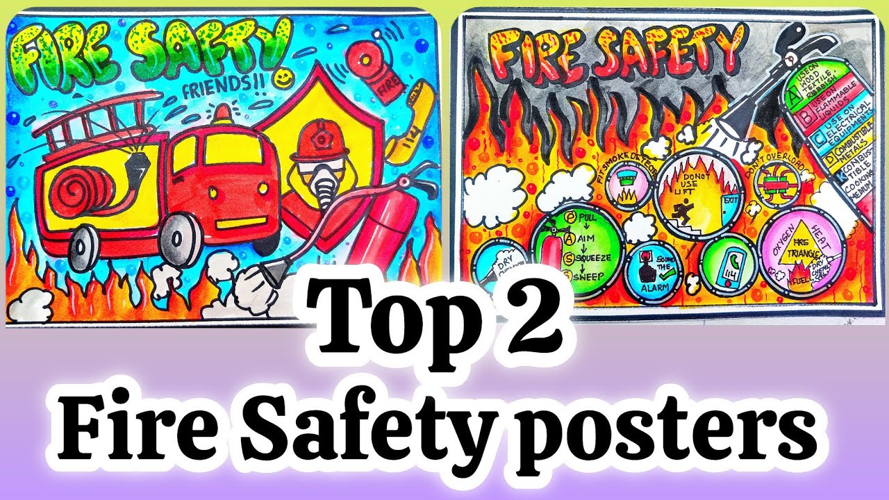 Safety drawing/fire safety poster drawing/Industrial safety drawing ...