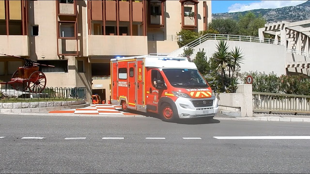 Départ VSAV 1 et FPT 1 Sapeurs-Pompiers Monaco-La Condamine - YouTube