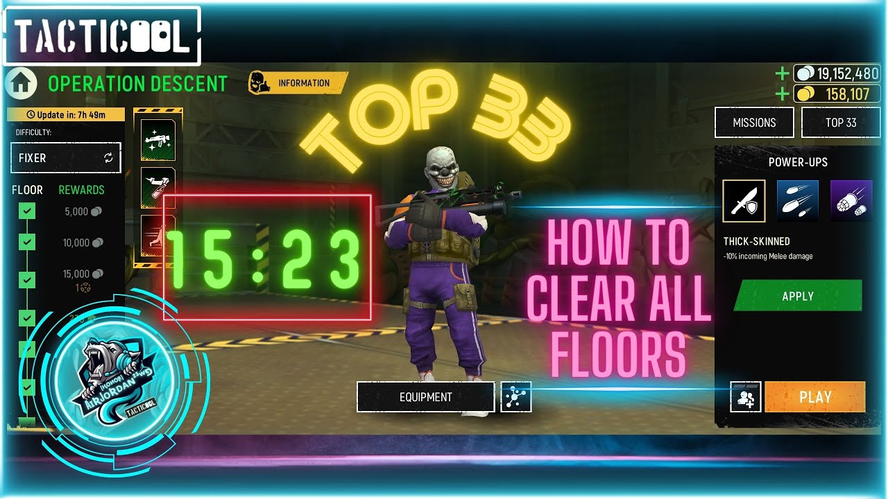 Tacticool: Zombie Top33 Fixer Tips "How to clear all floors" 2nd week # ...