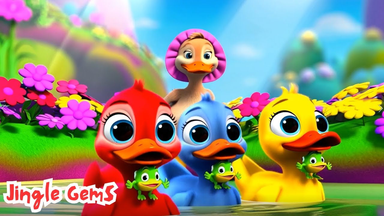 Five Little Ducks and the Big Bad Wolf | Jingle Gems Nursery Rhymes ...