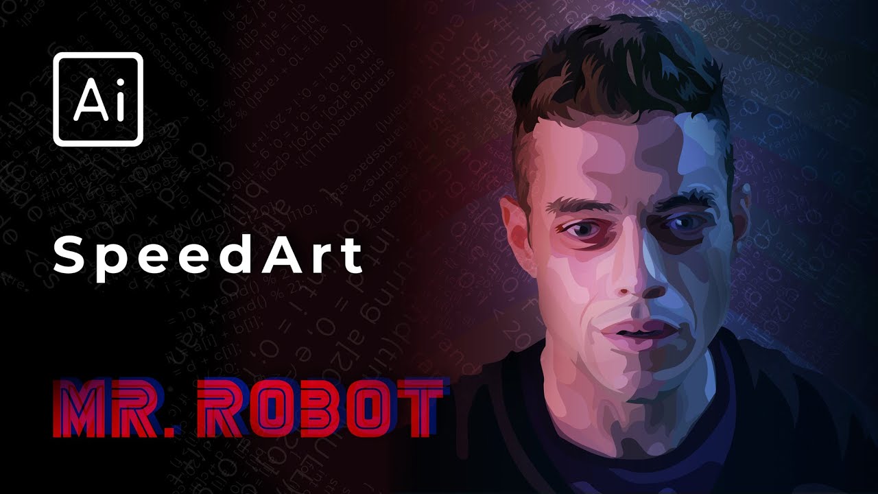 Mr. Robot | Vector portrait | Adobe Illustrator - YouTube