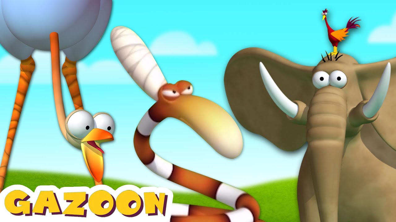 Gazoon - Un serpent poursuit un oiseau 🐍 | Dessin animé drôle de jungle ...