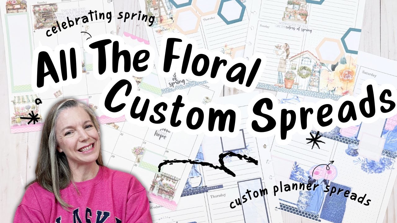 All the Floral Custom Spreads | Custom Planner Layouts with a Floral ...