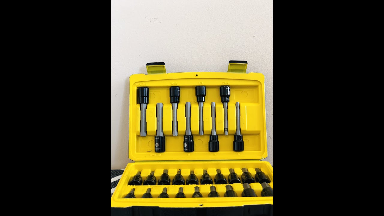 Unboxing Stanley Black Chrome Hex Bit Set, 27 pc - YouTube