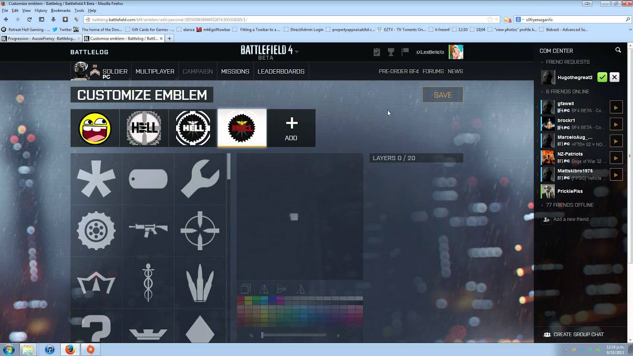 BF4 How to add clan emblem - YouTube
