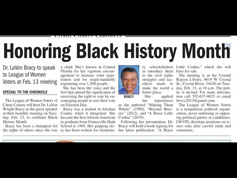 League of Women Voters of Citrus County, Dr Lavon Wright Bracy Feb 13 ...