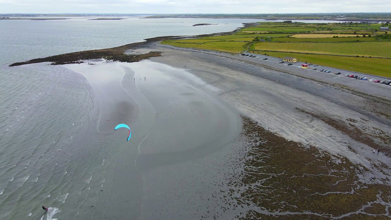Traught Beach Kinvara Galway with Mavic Air 2 in 4K Kite Surfers - YouTube