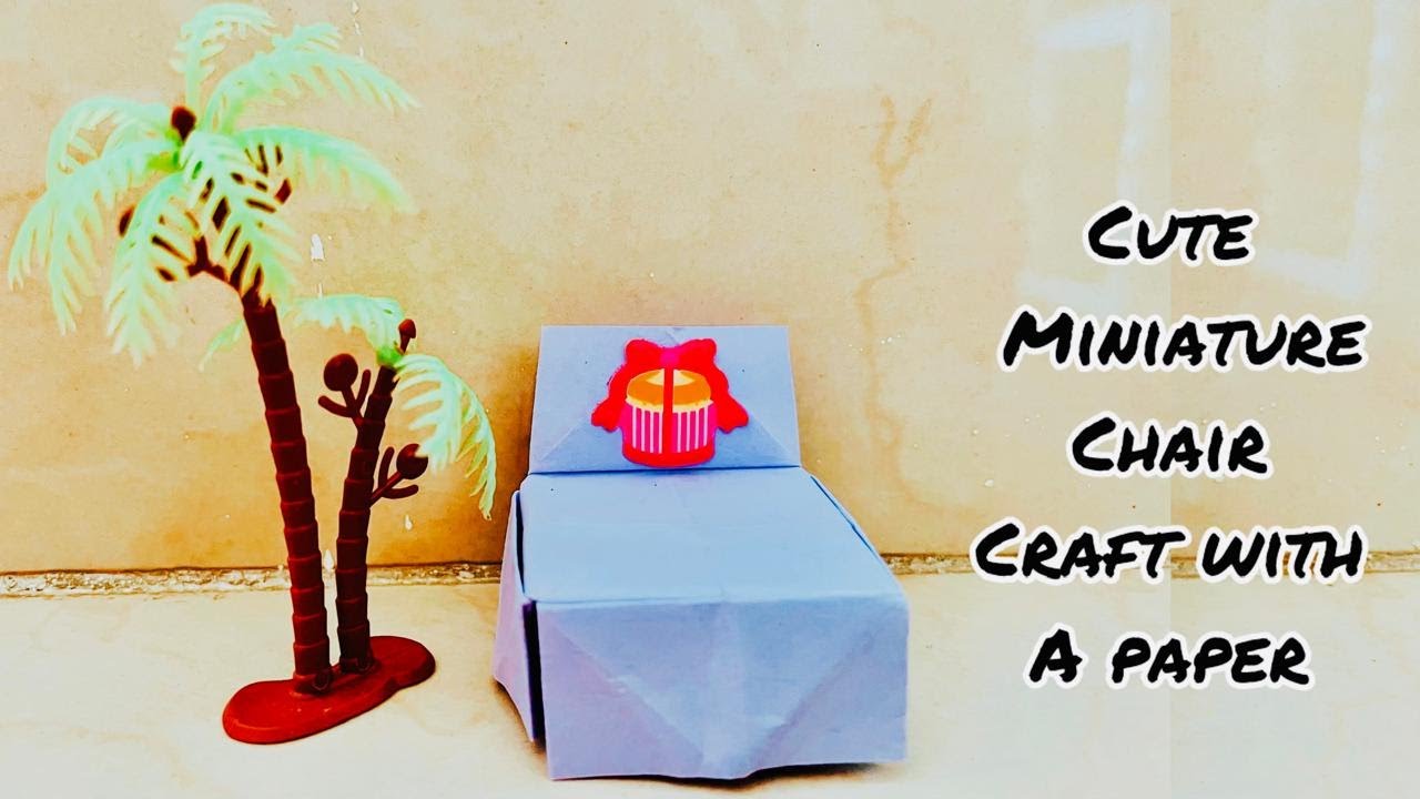 How to Fold an Origami Chair || Miniature chair craft with paper || DIY ...