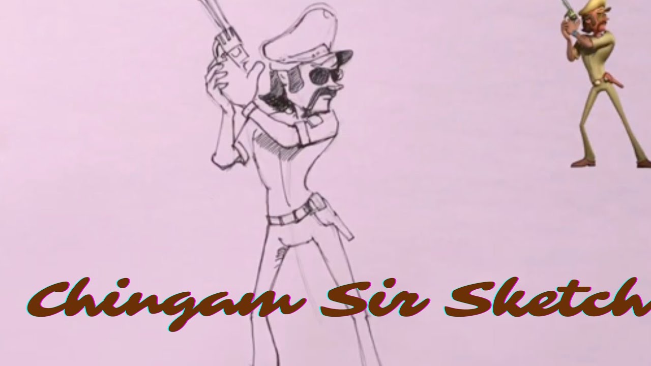 How to draw Inspector Chingam |#motupatlu ##drawingtutorial | - YouTube