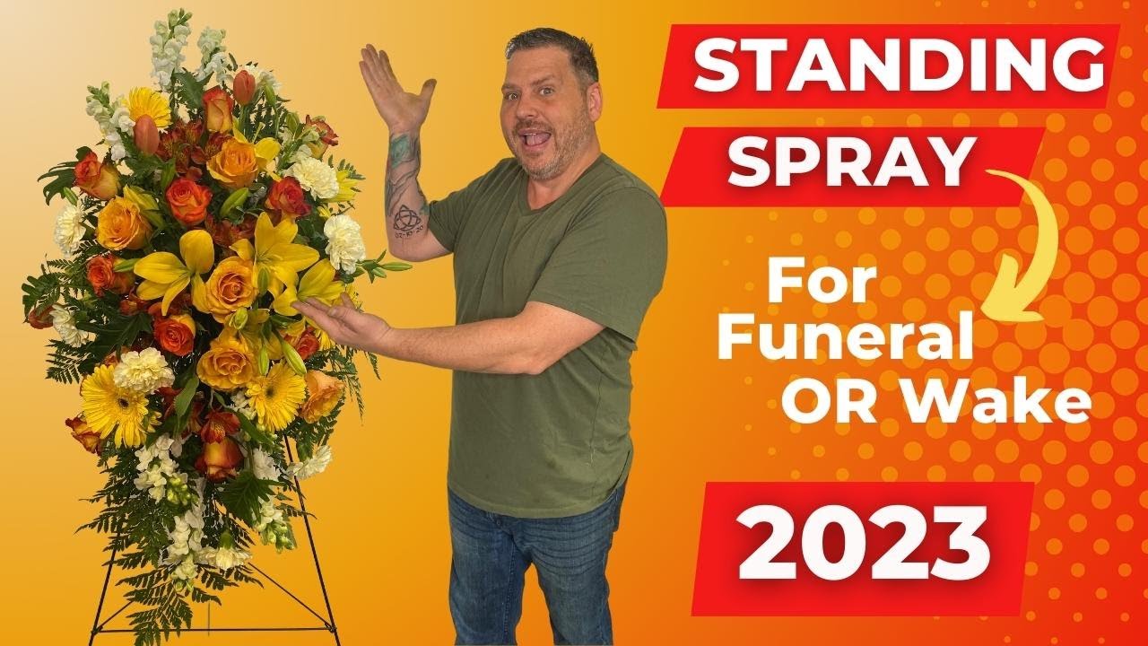 How to Make Standing Spray Floral Arrangement for a Funeral - YouTube