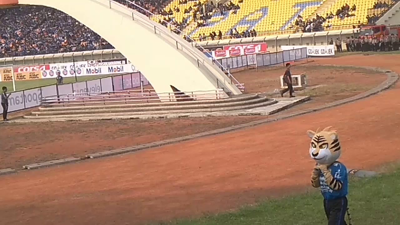 Aksi menghibur maskot Persib prabu saat Persib vs bhayangkara fc - YouTube