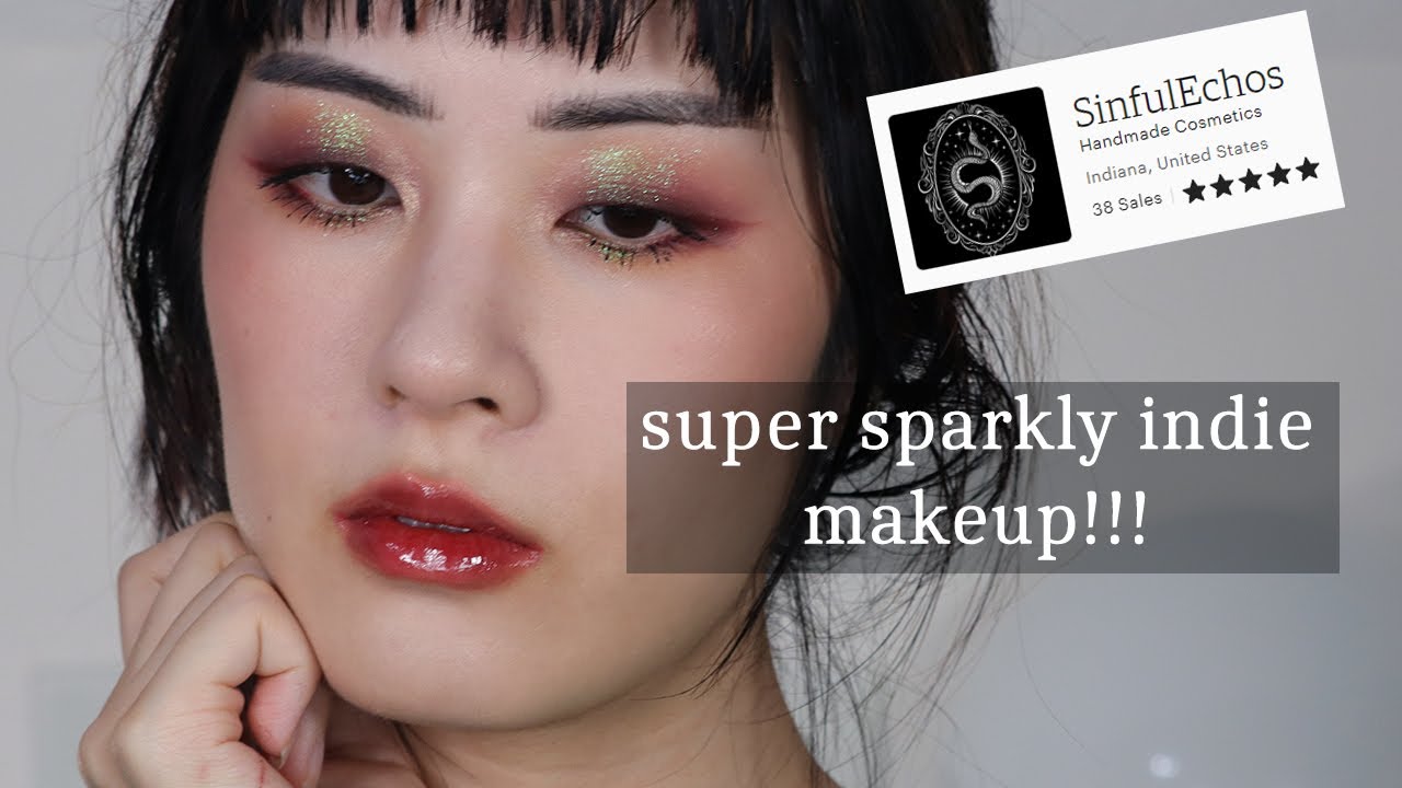 glittering grunge NEW indie brand: sinful echoes (monolid makeup tutorial grwm) - YouTube