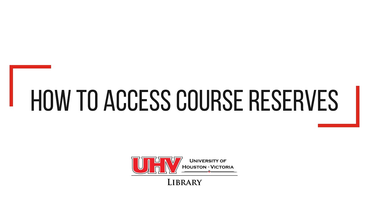 How to Access Course Reserves - YouTube