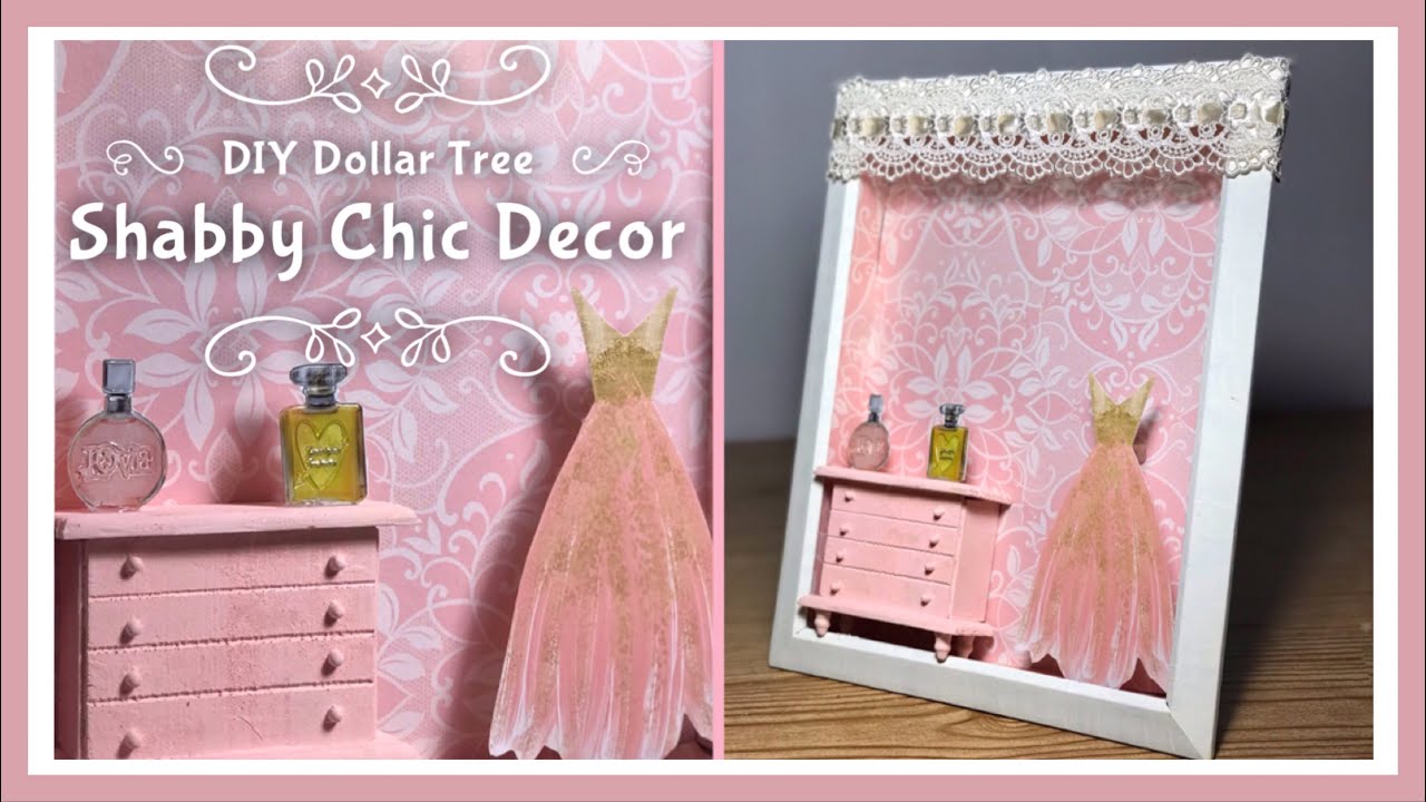 DIY Dollar Tree 3D Shabby Chic Shadow Box Room Decor - Wall Or Table ...