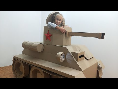 How to Make a Cardboard Playhouse Tank | DIY Playhouse
