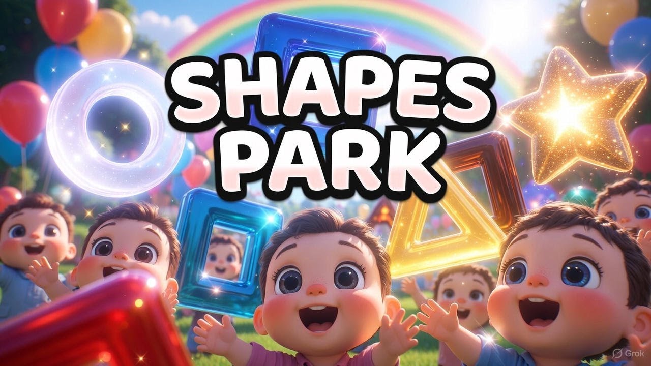 “Shapes Park ★ Super Fun Shape Learning Song | Kakku Tv 3D Kids Rhyme ...