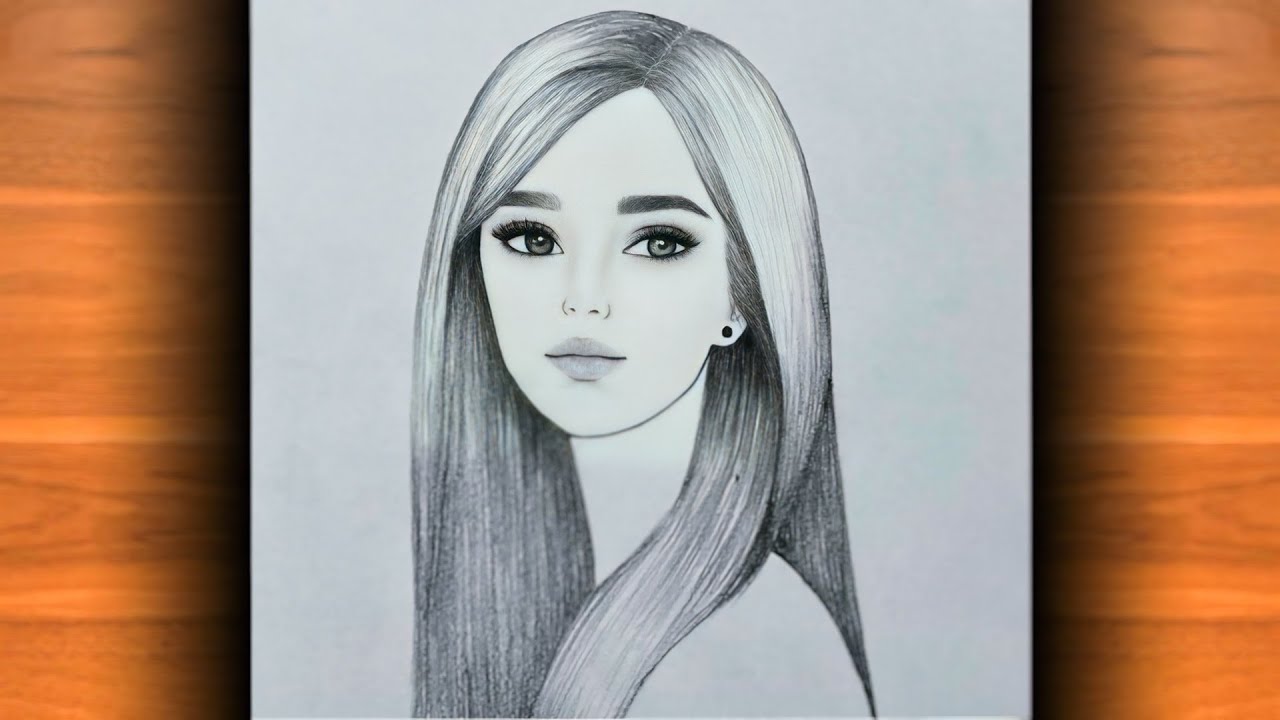 New Beautiful Girl Drawing / Very Easy Drawing with Pencil / Drawing ...