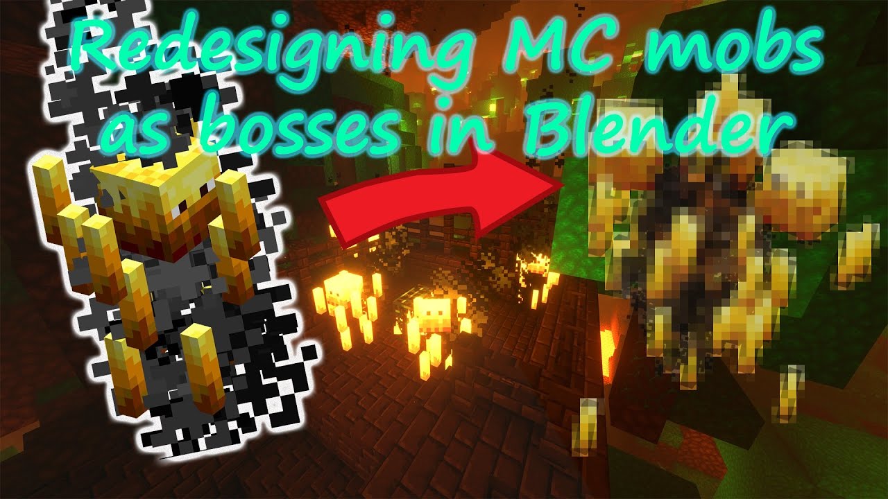 I Redesigned Normal Minecraft Mobs Into Bosses In 3D Software [Blender ...