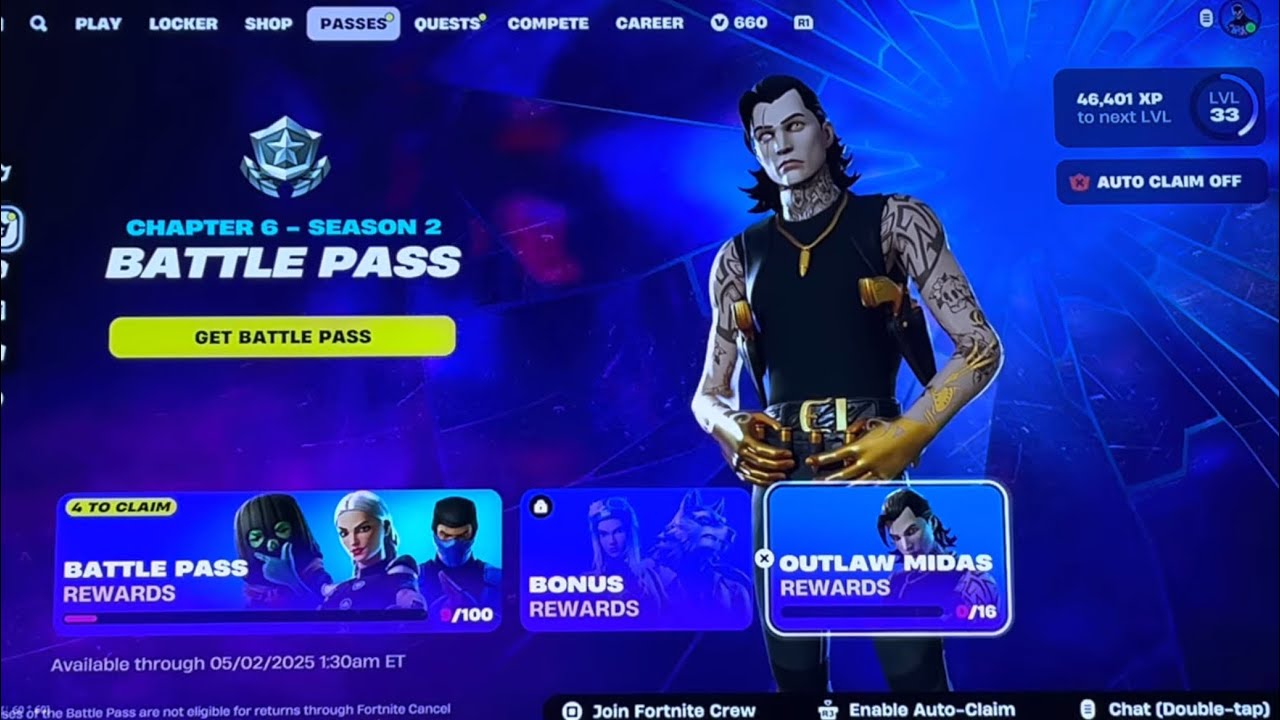 Battle pass owners can now unlocked the secret skin: Outlaw Midas - YouTube